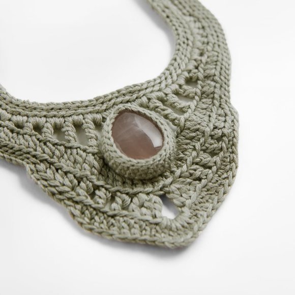Zara | Jewelry | Zara Stone Crochet Necklace | Poshmark